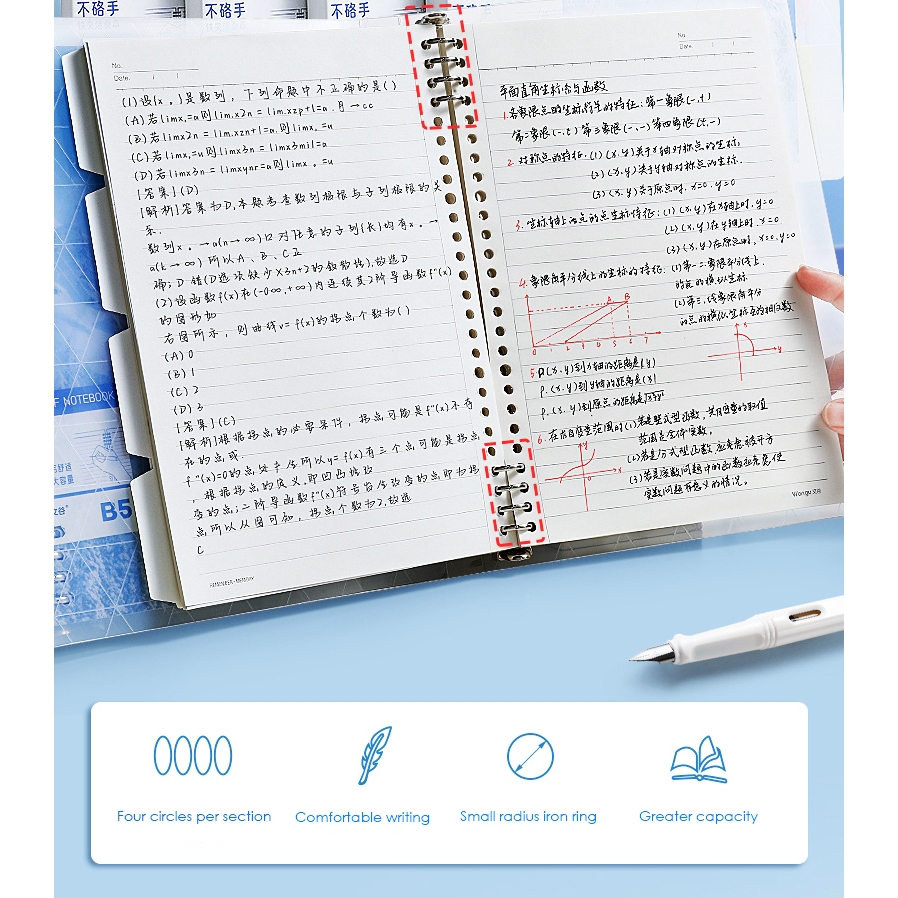 Loose-leaf transparent cover 4 rings binder upper and lower binder ...