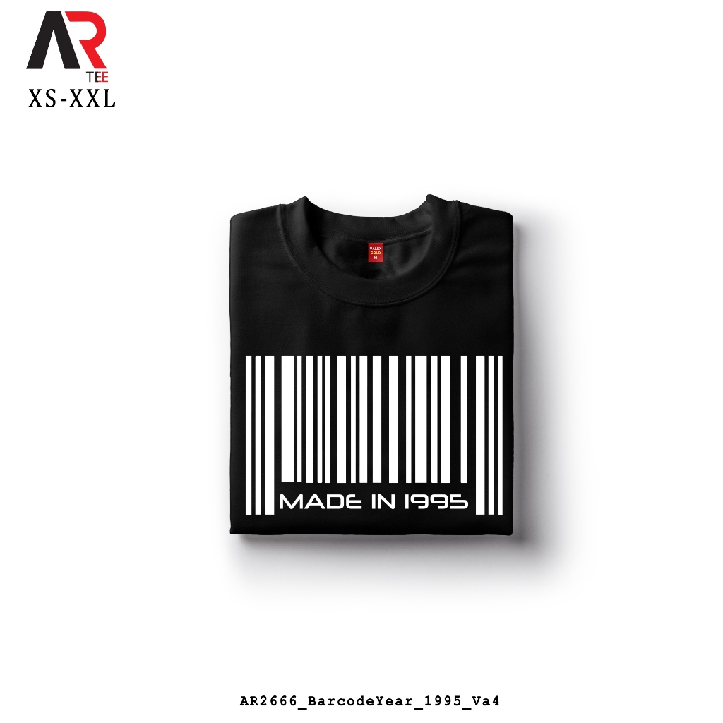 AR Tees Barcode Made in Year 1995 Birthday Customized Unisex T-shirt ...