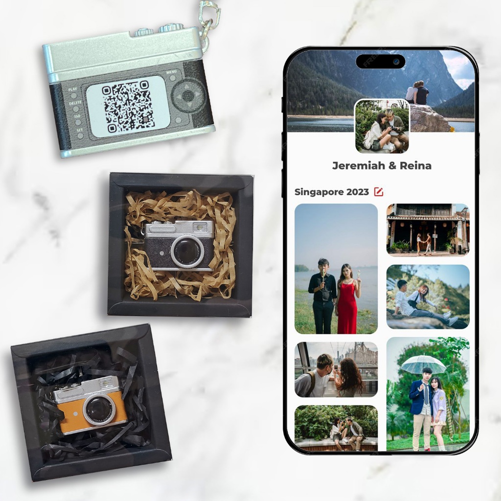 Camera Keychain Gallery with QR code & NFC couple gift idea | Shopee ...
