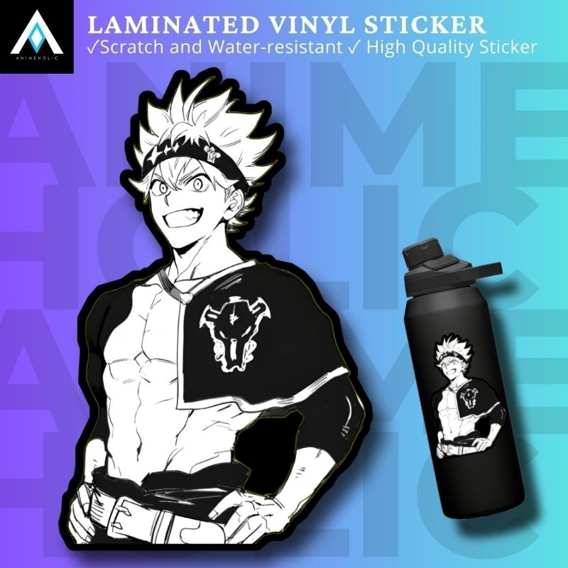 ASTA BLACK CLOVER LAMINATED VINYL STICKERS |~ ANIMEHOLIC | Shopee Malaysia