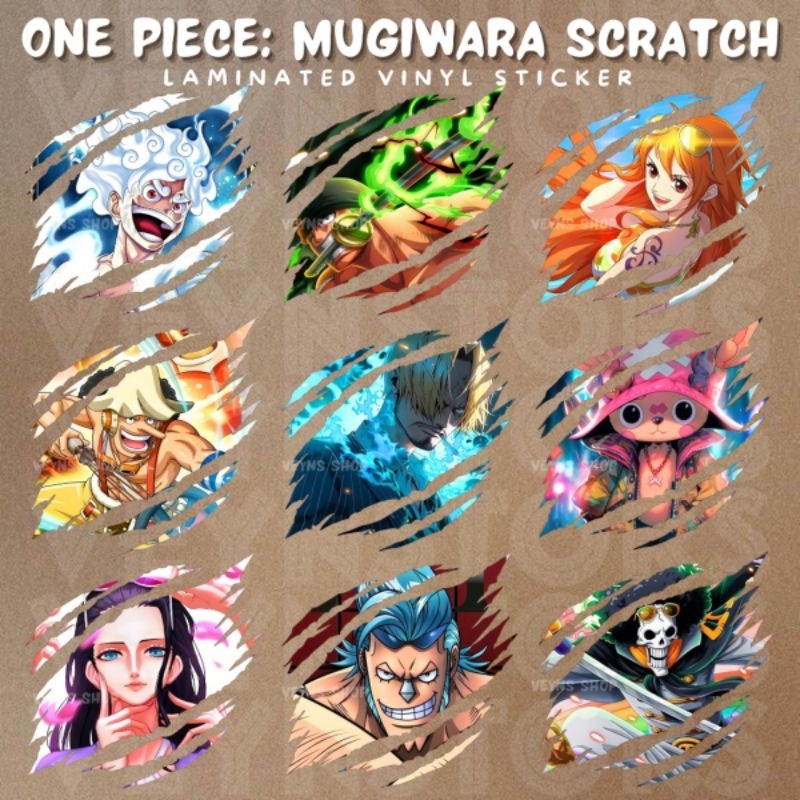 ONE PIECE COMPLETE STRAWHAT MUGIWARA SCRATCH WATERPROOF STICKER ...