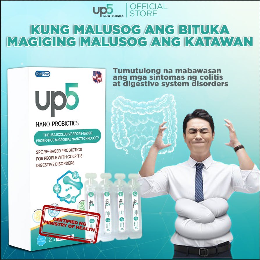 [ Legit ] UP5 Nano Probiotics for Colitis, Hemorrhoids, Constipation & Diarrhea, USA 20 tubes x ...