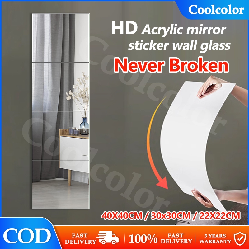 [Warranty] 5pcs HD Mirror Glass Full-length Mirror Sticker Self ...