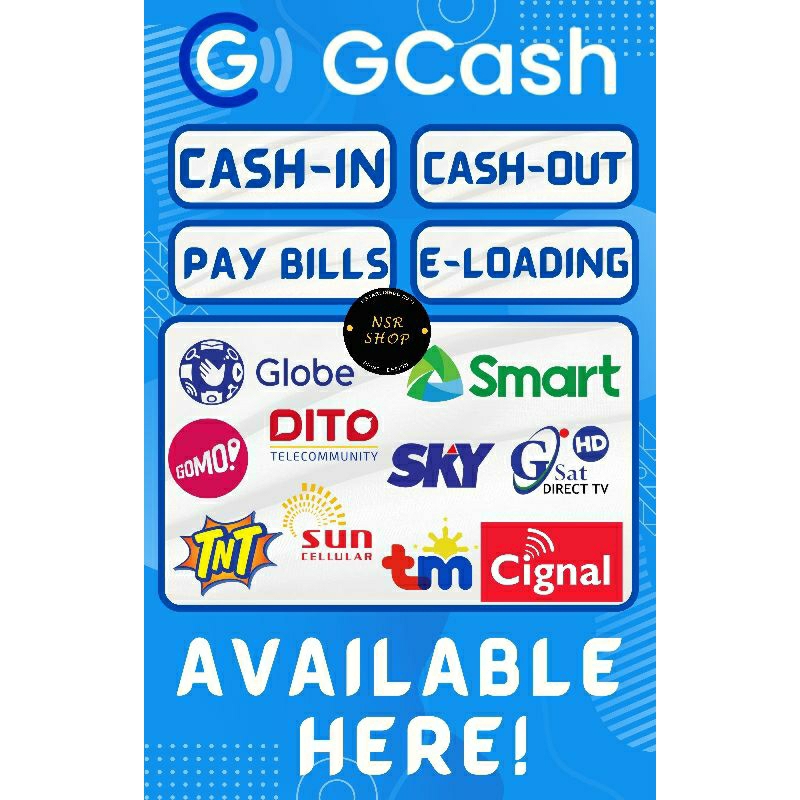 Gcash Cash-in Cash-out Rates signage | Shopee Malaysia