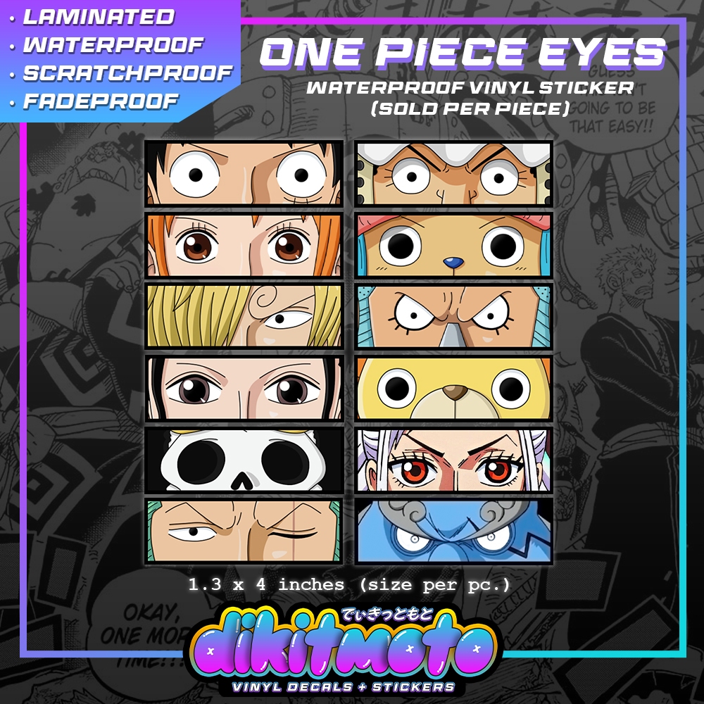 [dikitmoto] ONE PIECE Eyes Waterproof Vinyl Sticker Luffy Zoro Sanji ...