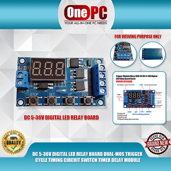 ONE PC DC 5-36V DIGITAL LED RELAY BOARD DUAL-MOS TRIGGER CYCLE TIMING ...