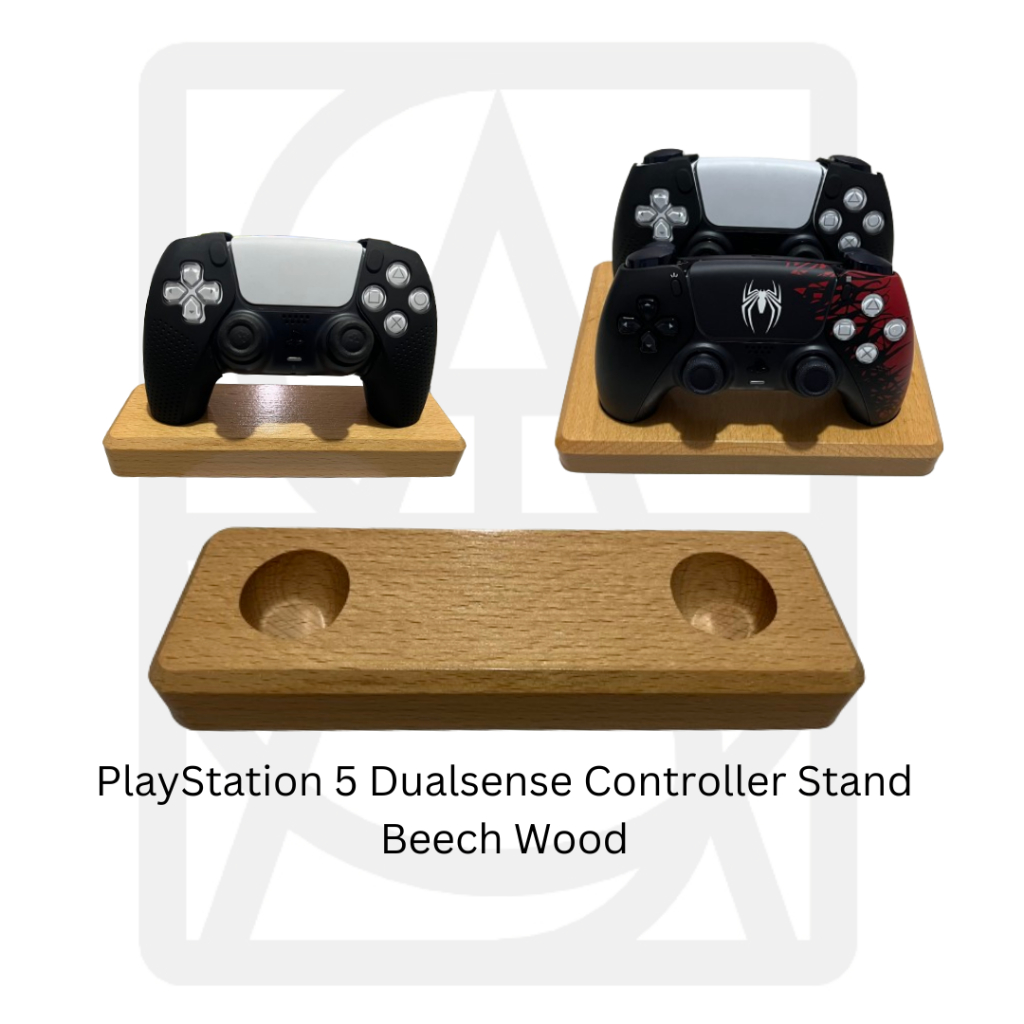 PlayStation Dualsense Controller Stand PS PS5 Gaming Holder Solid Beech ...