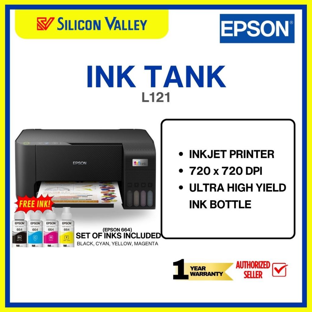 Epson EcoTank L121 A4 Ink Tank Printer (L121) | Shopee Malaysia
