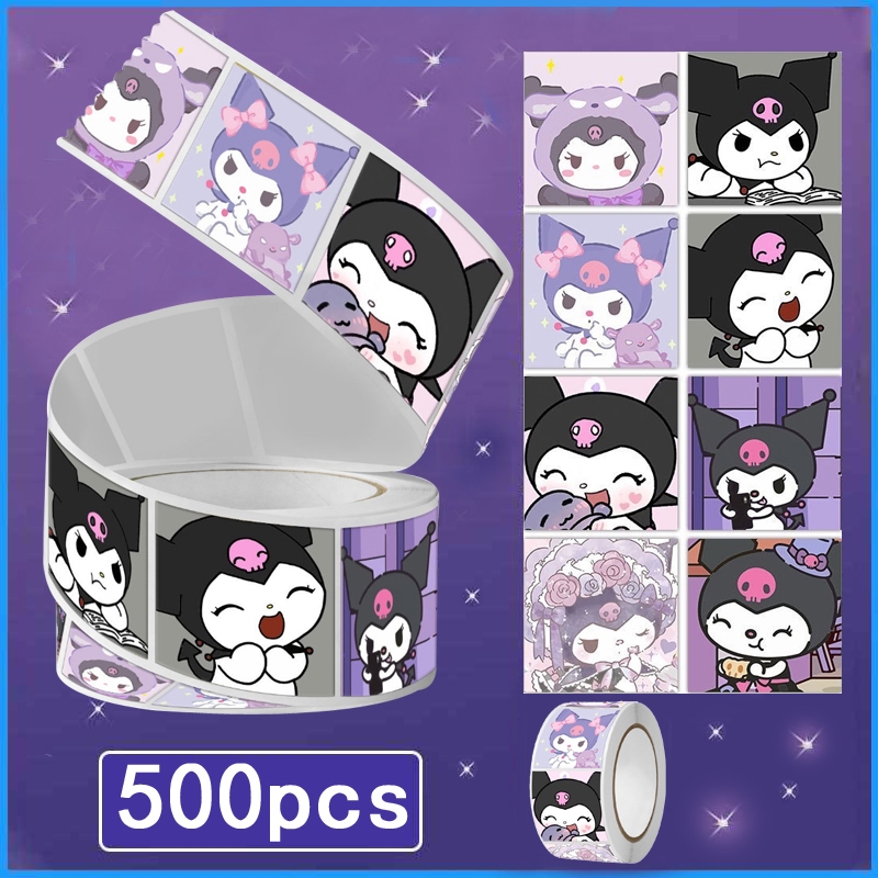 500pcs/Roll Sanrio Cartoon Sticker Tape Kuromi Pacha Dog Luggage Anime ...