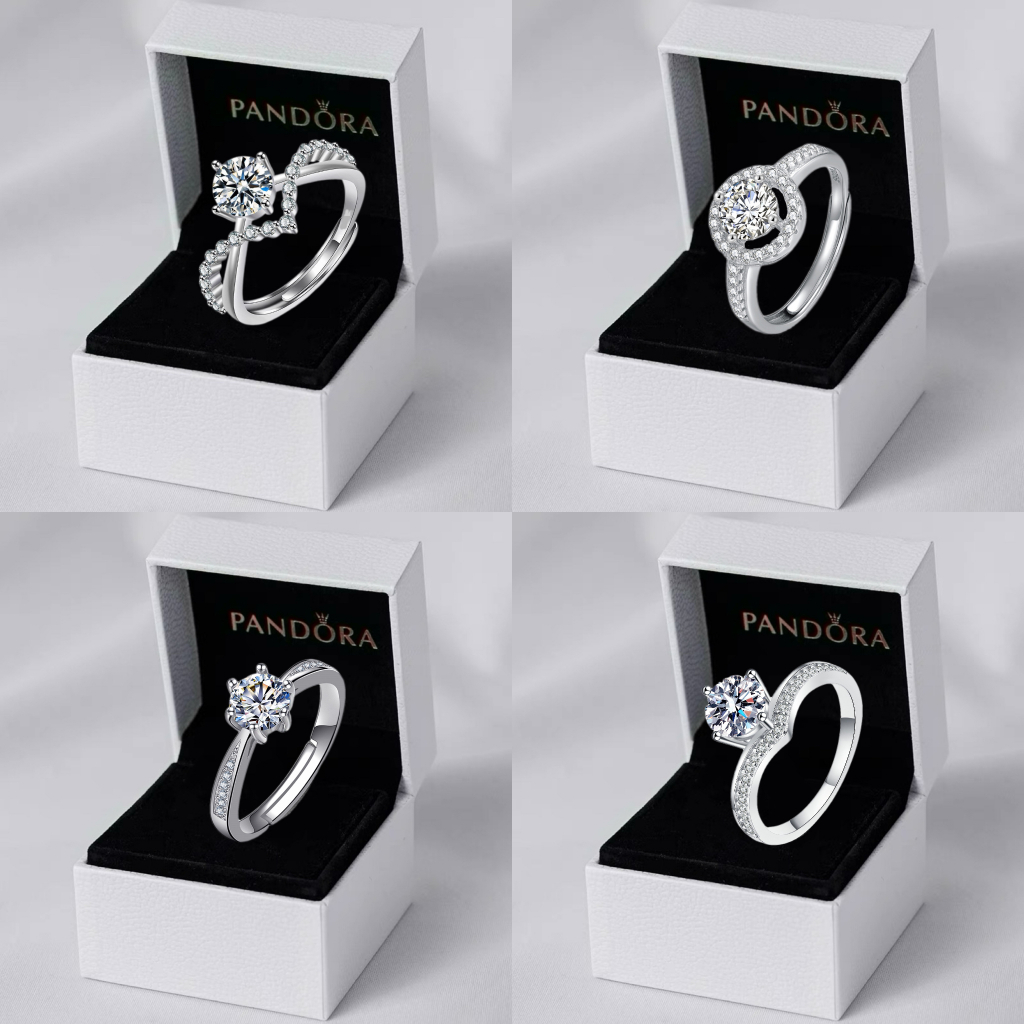 Pandora Ring With Box/Paperbag Promise Ring 925 Silver Engagement Ring ...