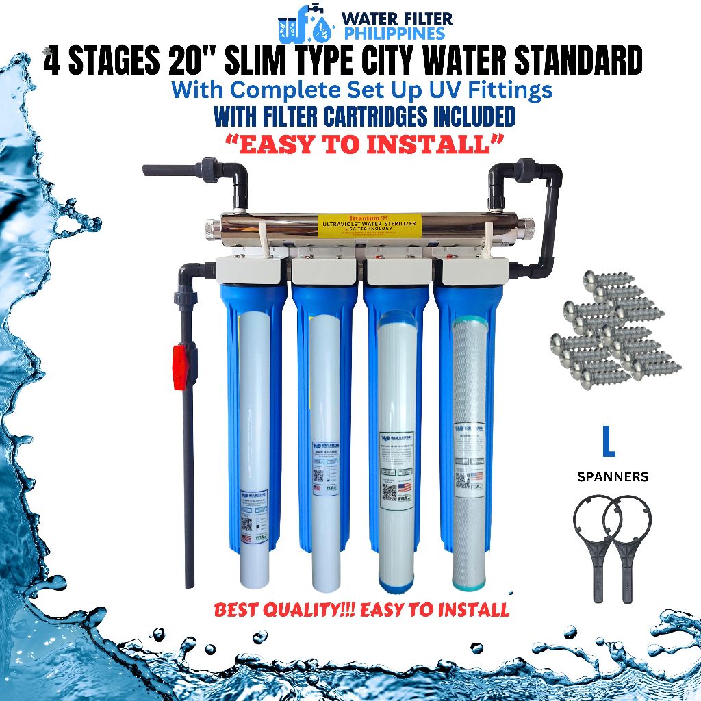 4 Stages Water Filter City Water Standard Heavy Duty Complete Set with ...
