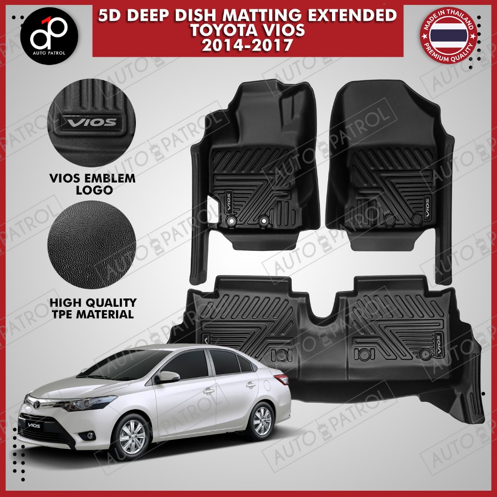 TOYOTA VIOS 2014-2017 5D DEEP DISH MATTING EXTENDED | Shopee Malaysia