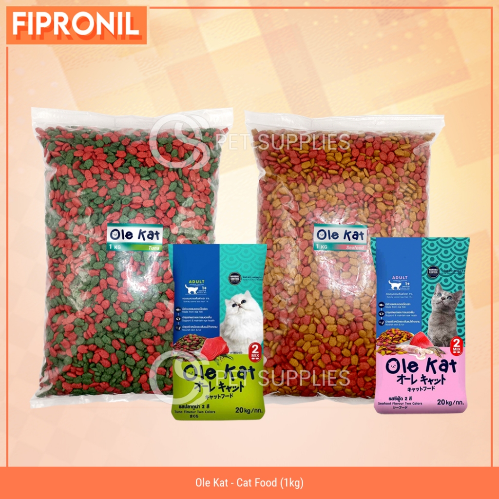 FIPRO-1kg Repack Ole Kat Seafood / Tuna Flavor Two Colors Cat Dry Food ...