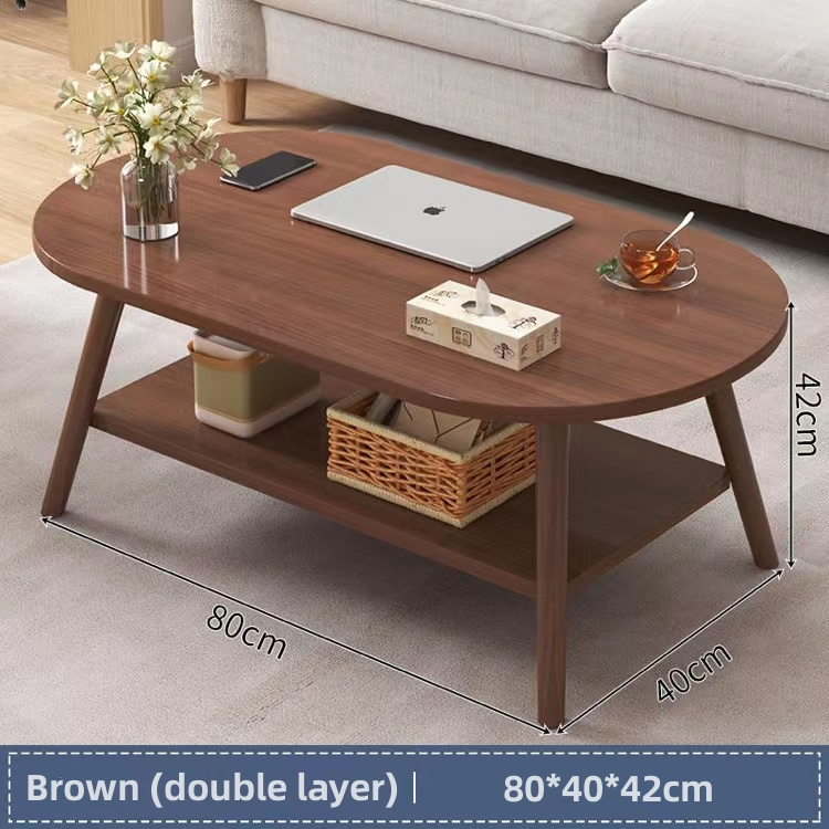 Simple Center Table Living Room Dining Table Oval End Table Solid Wood ...