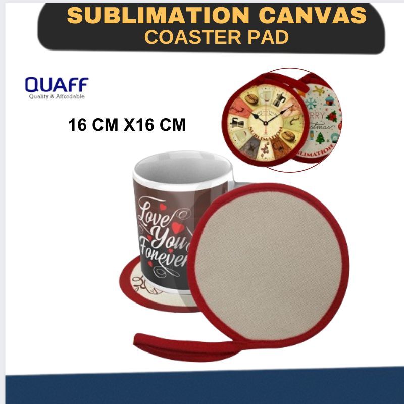 Sublimation Canvas Coaster Pad // Rubber Coaster Pad (5pcs) | Shopee Malaysia