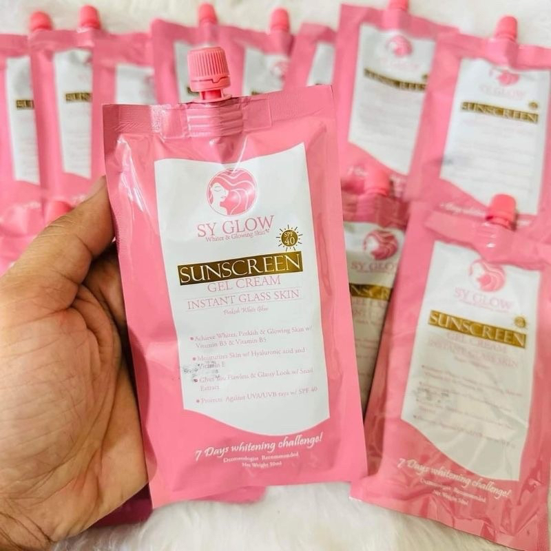 SY glow sunscreen gel cream SPF40 with instant glass skin | Shopee Malaysia