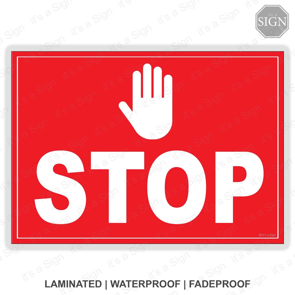 Stop Sign - Laminated Signage - A4 Size | Shopee Malaysia