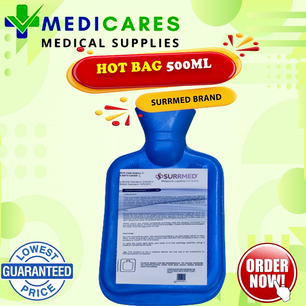 WATER COLD HOT BAG 1000ML & 500ML SURRMED BRAND RUBBER WARM (Compress ...