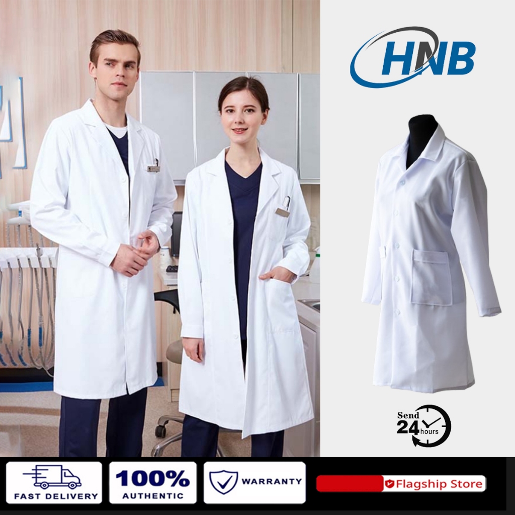 Lab Gown White Lab Coat Coat Lab Coat Unisex Long Sleeve white ...