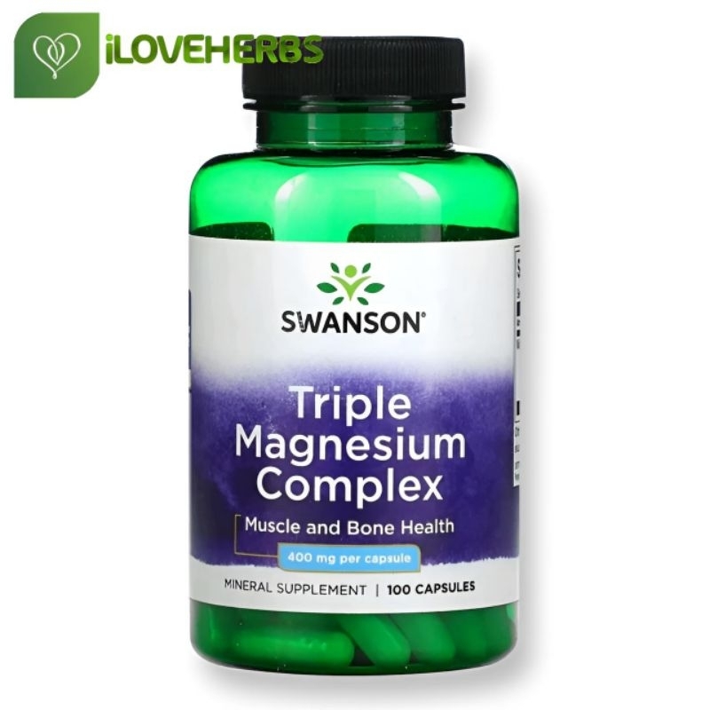 Swanson, Triple Magnesium Complex, 400 mg, 100 Capsules | Shopee Malaysia