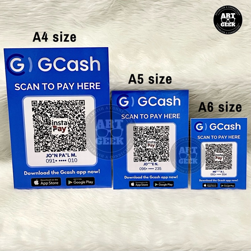 GCASH QR Code board Scanner Display Standee - Scan to pay QR BDO,BPI ...