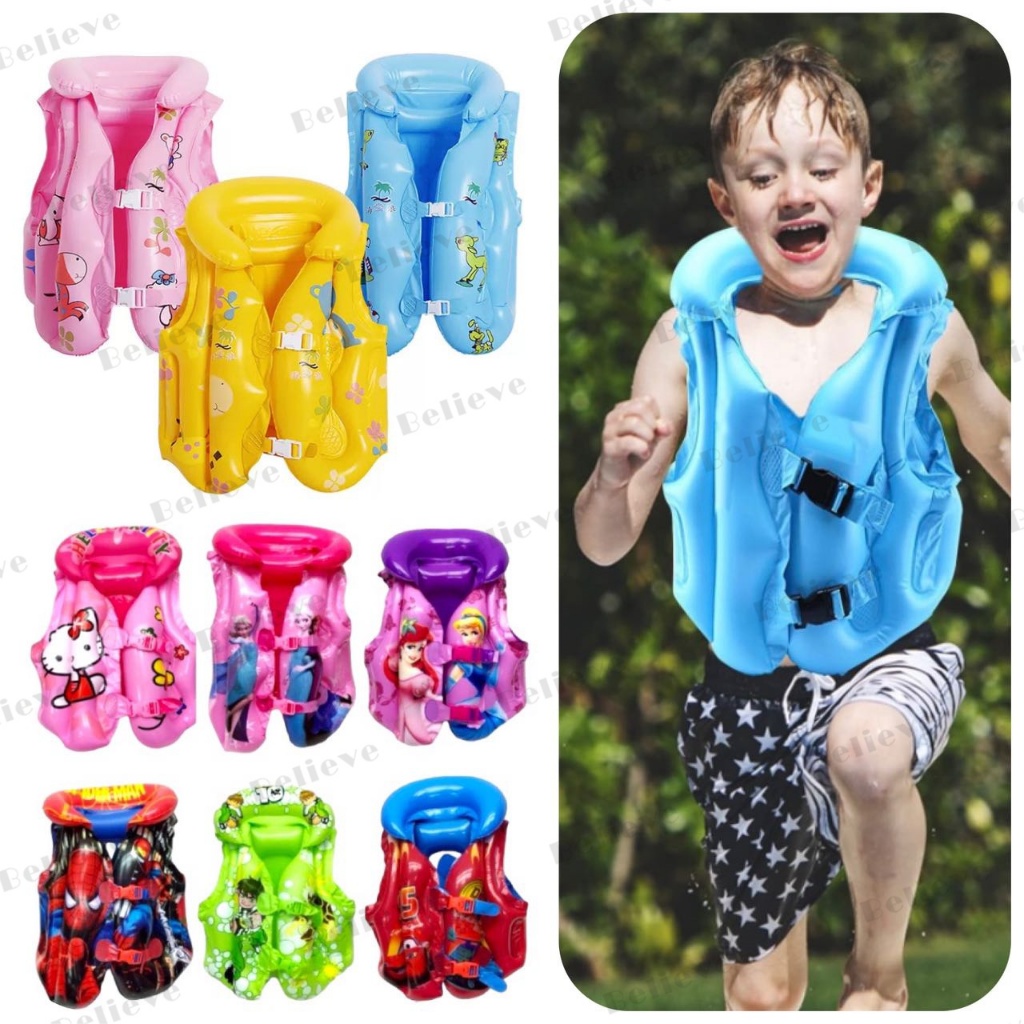 inflatable life vest swim wear swim suit life jacket for kids cartoons ...