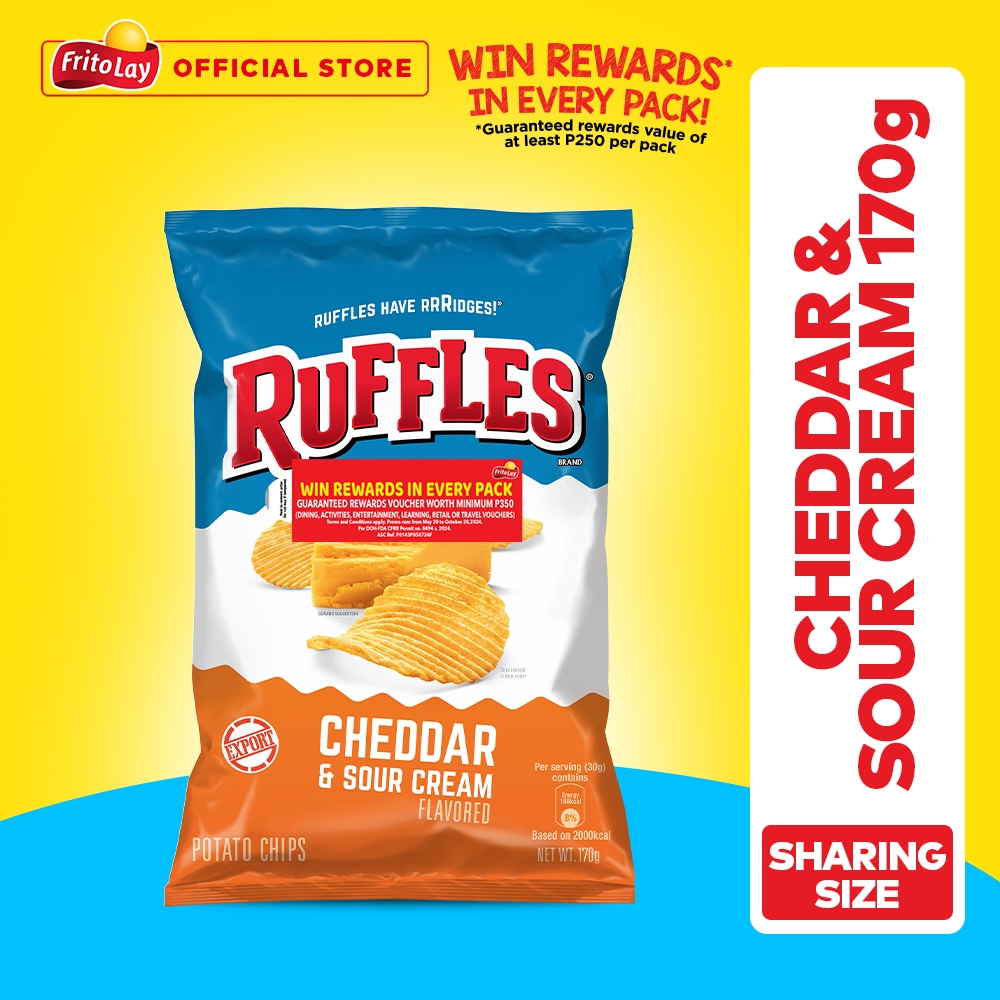 SURE WIN REWARDS Ruffles Cheddar & Sour Cream Potato Chips 170g ...