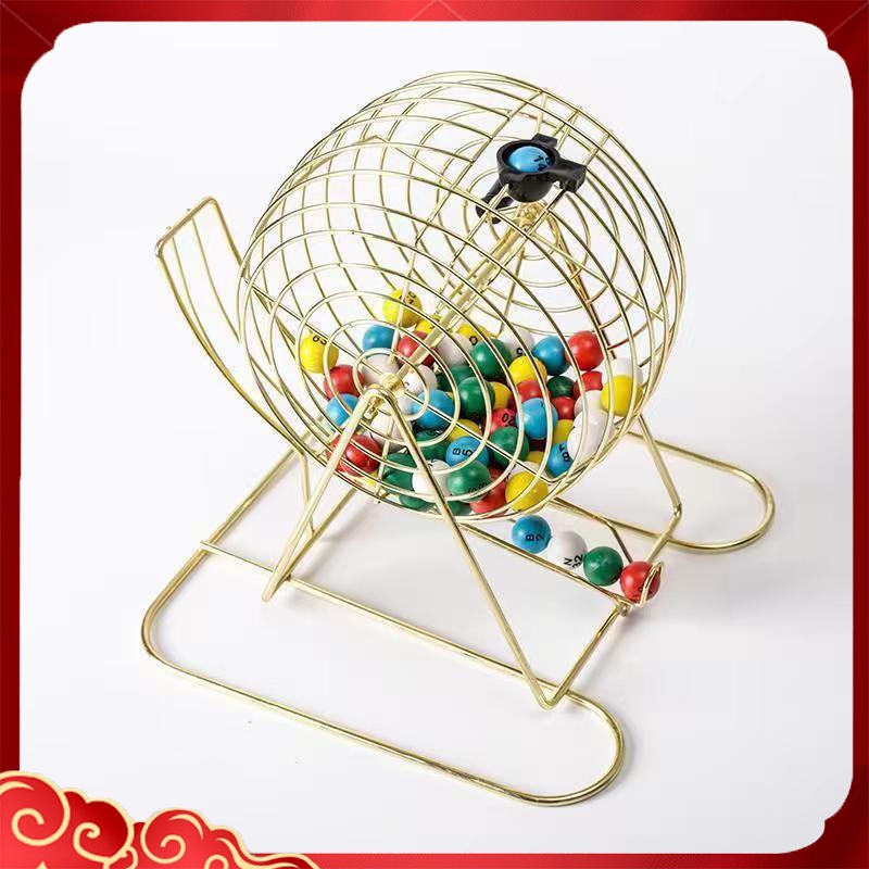 Bingo set game Family Deluxe gold Bingo Game Set golden Cage Balls ...