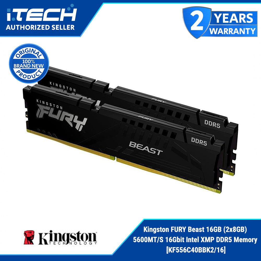 Kingston FURY Beast 16GB (2x8GB) 5600 16Gbit Intel XMP DDR5 Memory CL40 | Shopee Malaysia