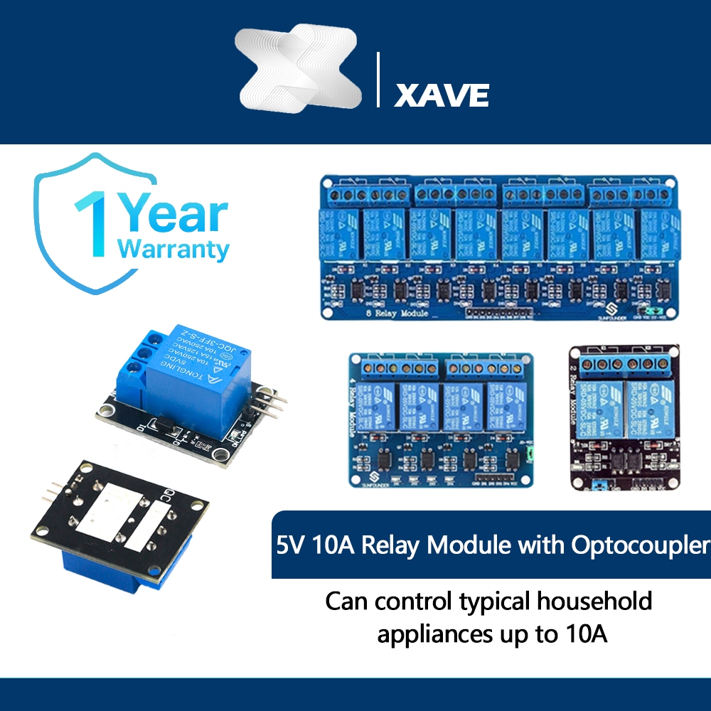 1 2 4 8 Channel 5V 10A Relay Module with Optocoupler | Shopee Malaysia