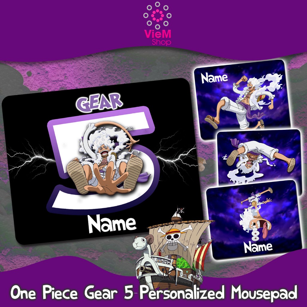Personalized One Piece Luffy Gear 5 Fifth Gear Nika Mousepad | Anime ...