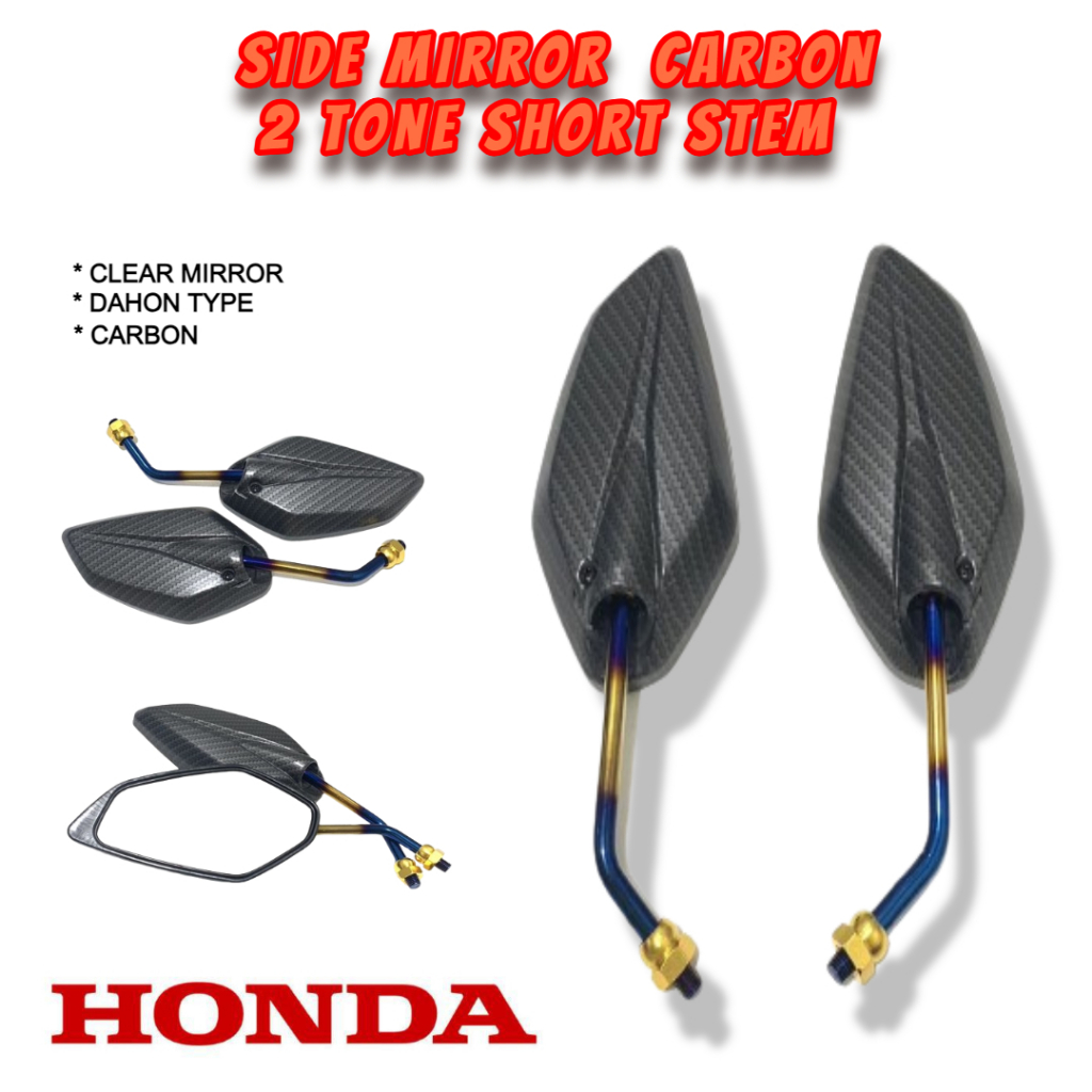 HONDA ADV 160 - MOTORCYCLE SIDE MIRROR SHORTSTEM TWO TONE MATTE CARBON ...