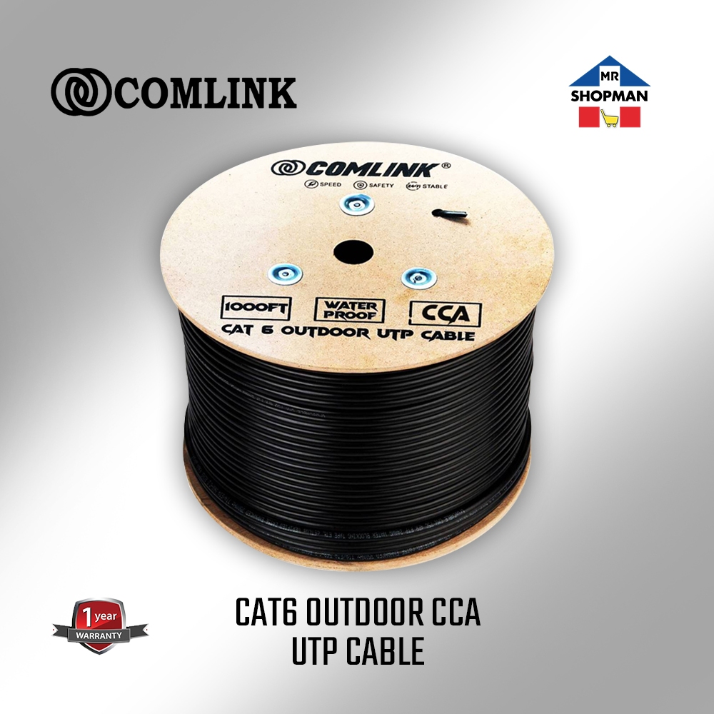 COMLINK CAT6 UTP Cable OUTDOOR CCA 305m Lan Cable Cat 6 | Shopee Malaysia