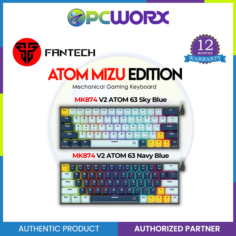 Fantech MK874 V2 ATOM 63-Key Wired Hot-Swapable Mechanical Keyboard ...
