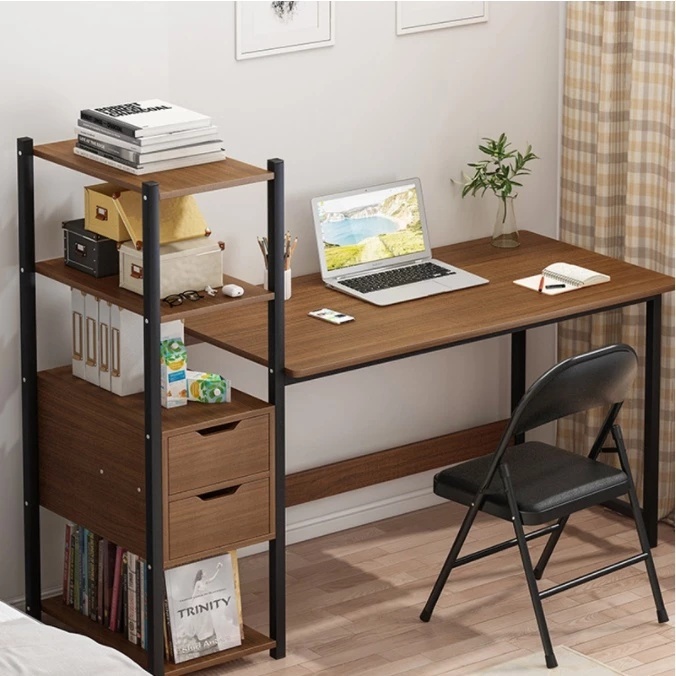 RKZ Computer Table with Shelf 4layer Study Table Desk Bedroom Furniture ...