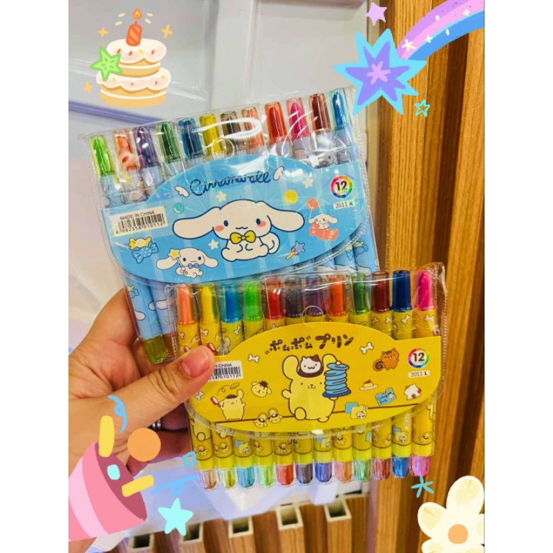 TWISTABLE NON TOXIC CRAYONS COLORS 12 PIECES CINNAMAROLL MY MELODY ...