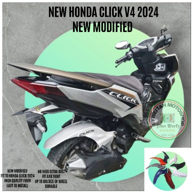 NEW MODIFIED HONDA CLICK 2024 TIRE HUGGER. HIGH QUALITY FIBER EASY TO ...
