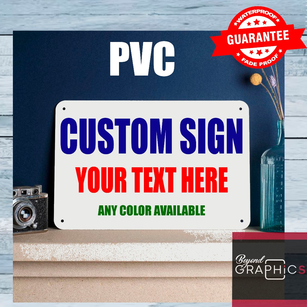 Custom Design PVC Signage A4 Size (7.5 x 11.25 inches) I Waterproof I ...