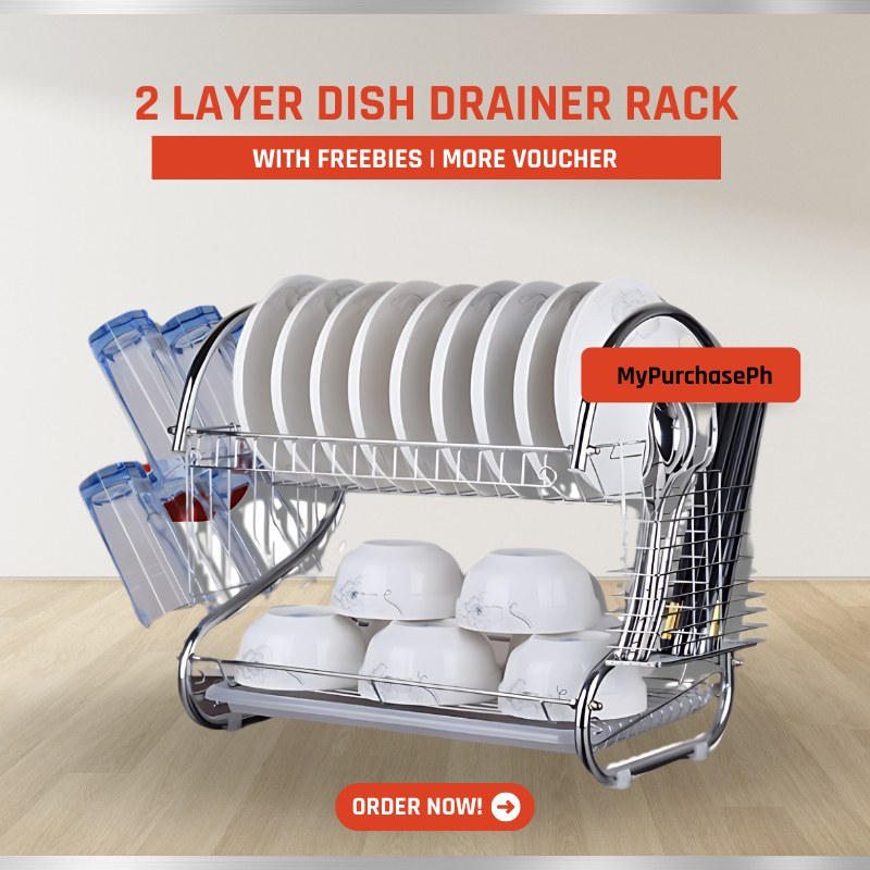 2 Layer Dish Drainer Rack Stainless Dish Rack Dish Rack Kitchen ...
