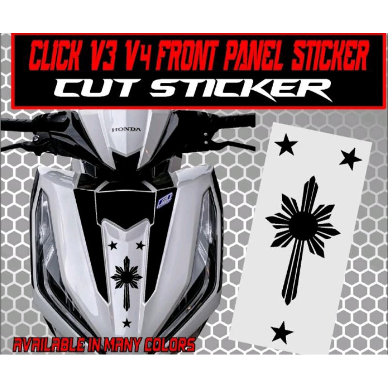 Honda click v3-v4 front panel sticker machine cut laminated waterproof ...