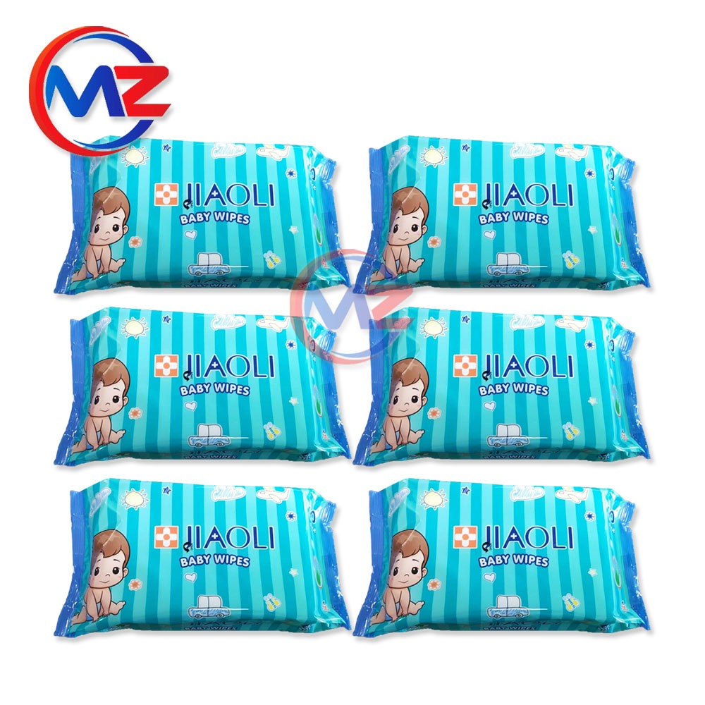 ( SET OF 6 ) Good Quality Big Size JIAOLI Baby Wipes 60 Pulls | Shopee ...
