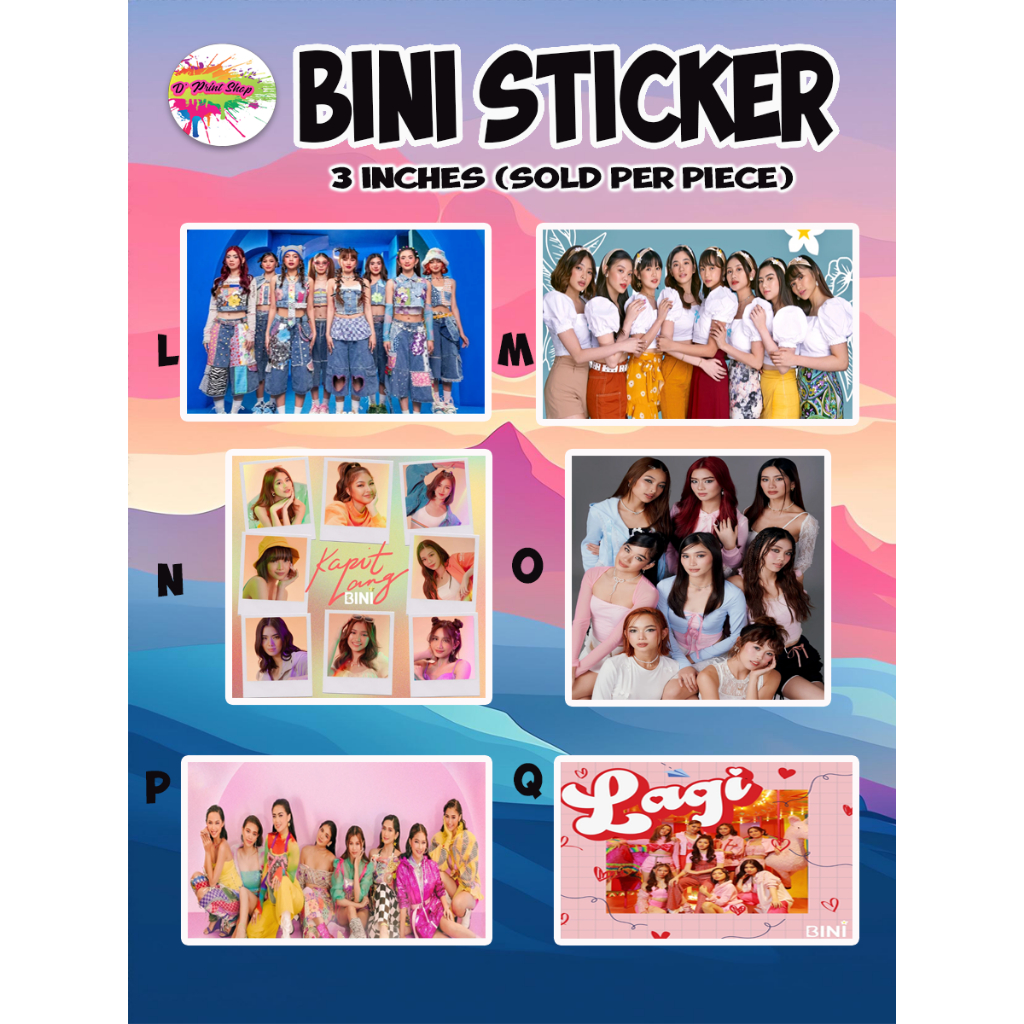 BINI WATERPROOF STICKER SOLD PER PIECE | Shopee Malaysia