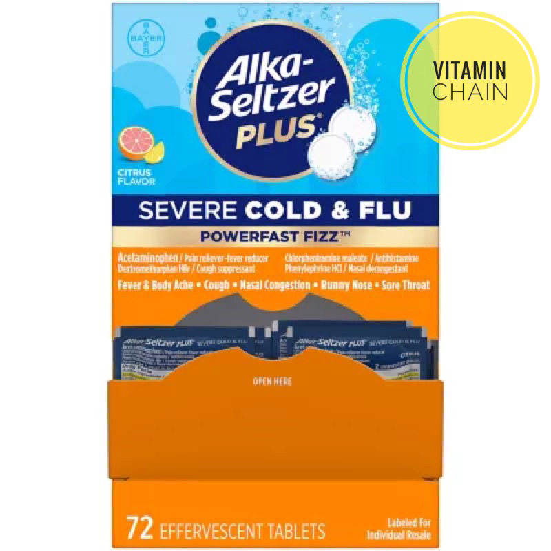 Alka-Seltzer Plus Severe Cold and Flu Citrus Effervescent Tablets ...