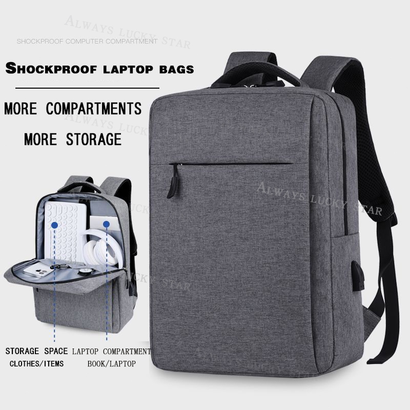 ALS New 15.6 inch Shockproof Laptop Bag Business Backpack USB Connector ...