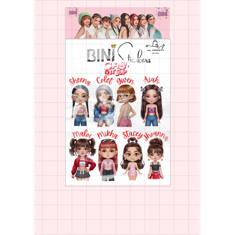 Bini Stickers Non-Fading High Quality Vinyl Waterproof & Scrath Proof ...