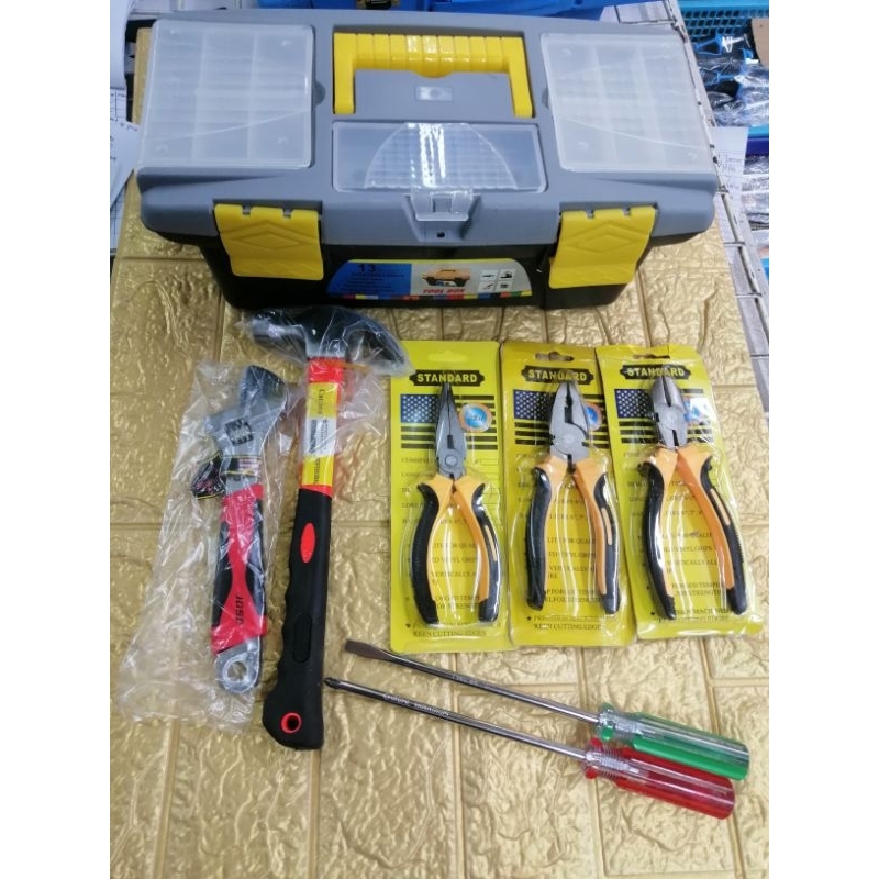 Tools Set with Storage Box(Plier Set, Screwdriver Pair, Adjustable ...