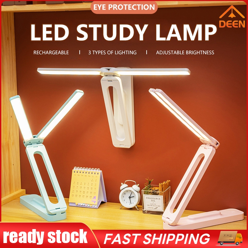 Rechargeable Desk Lamp Study Lamp Shade For Bedroom Double Head Table ...