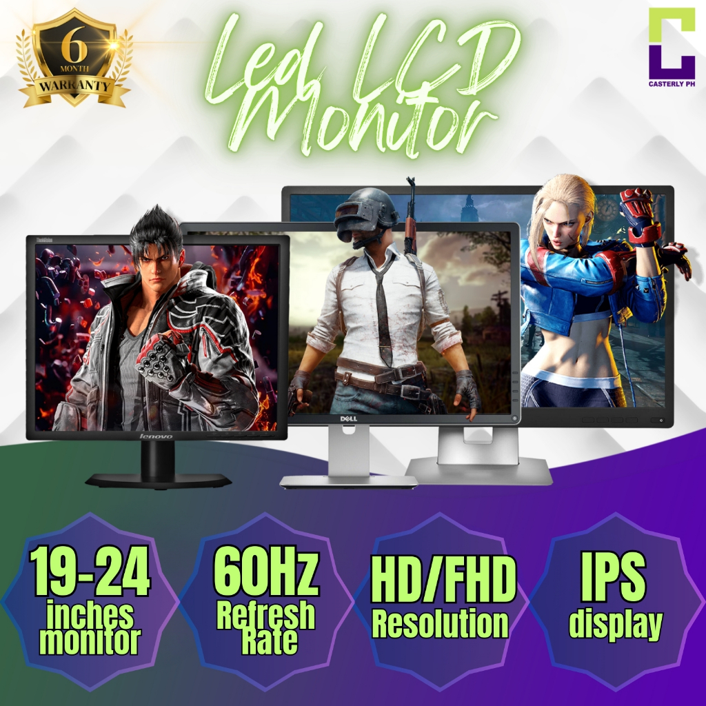 Pc Monitor Assorted Dell HP Acer Lenovo Widescreen 23 24 inch | LCD LED ...