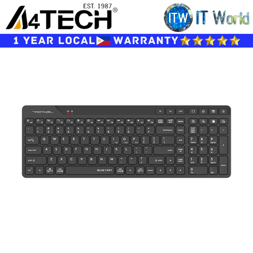 A4Tech Keyboard FBK27C AS Black Fstyler Collection Bluetooth & 2.4G ...