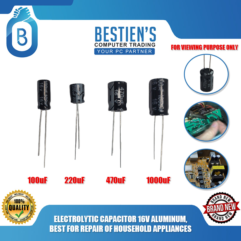 ELECTROLYTIC CAPACITOR 16V ALUMINUM, BEST FOR REPAIR OF HOUSEHOLD ...